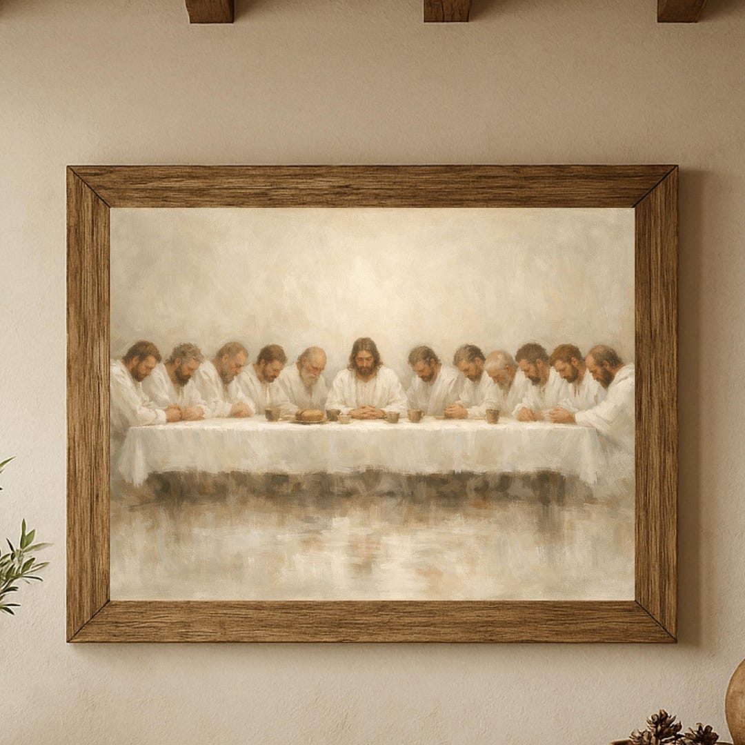 Vintage Last Supper Printable Wall Art - Impressionistic Style Jesus ...