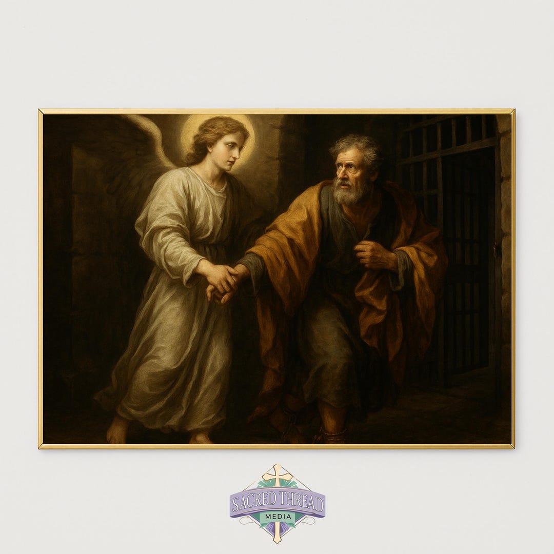 Vintage Printable Bible Art - Angel Leading Peter From Prison in Moody ...