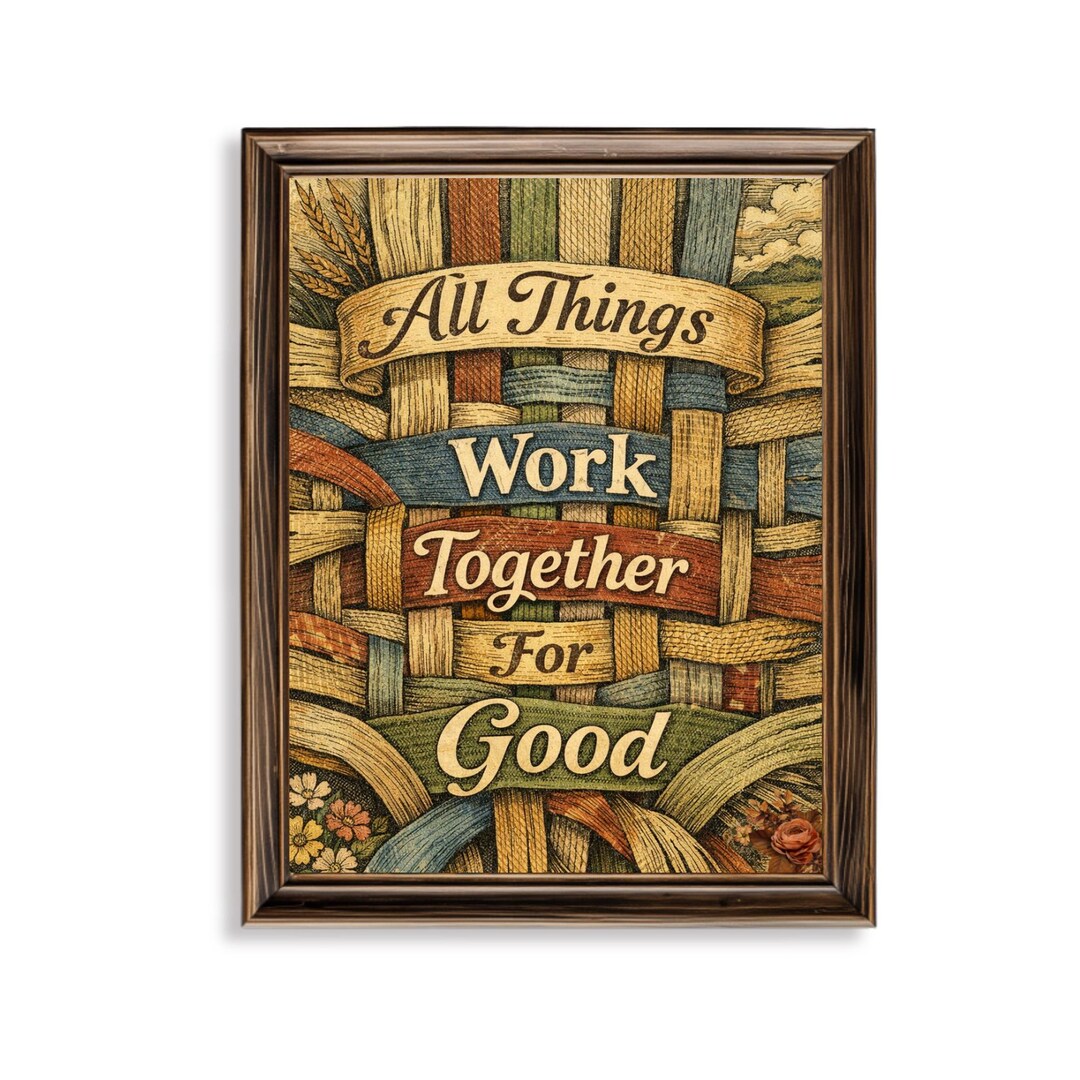 Vintage Inspirational Printable Sign - All Things Work Together for ...