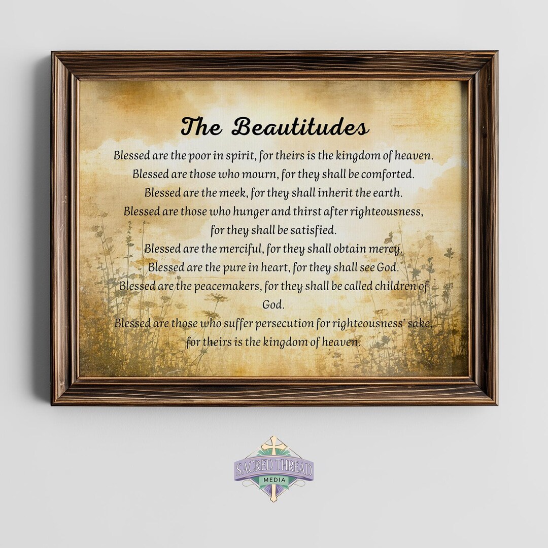 Rustic Beatitudes Verse Print – Vintage Farmhouse Scripture (digital ...