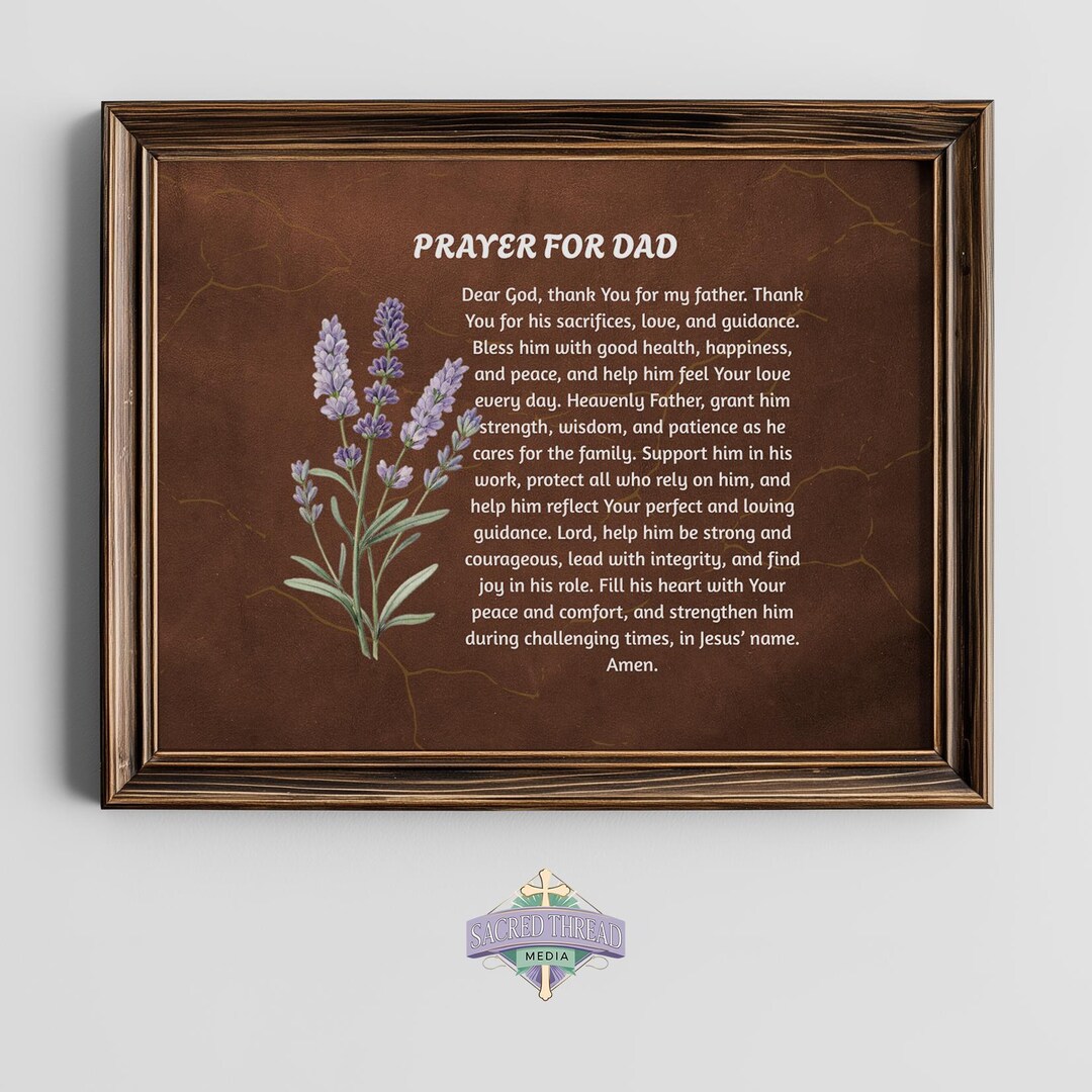 Rustic Prayer for Dad Printable - Neutral Devotional Wall Art ...