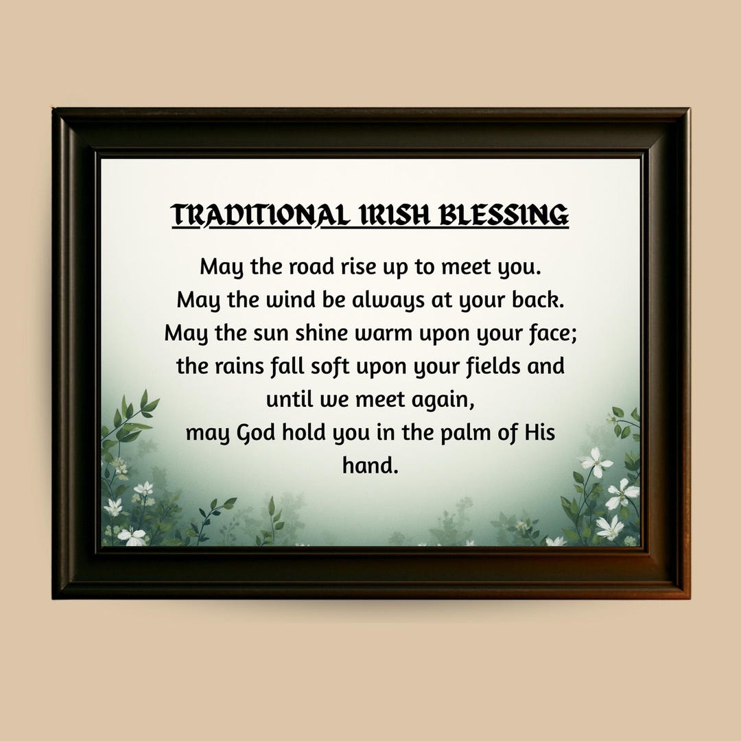 Blessing Print, Irish Christian Wall Art, Inspirational Farmhouse ...