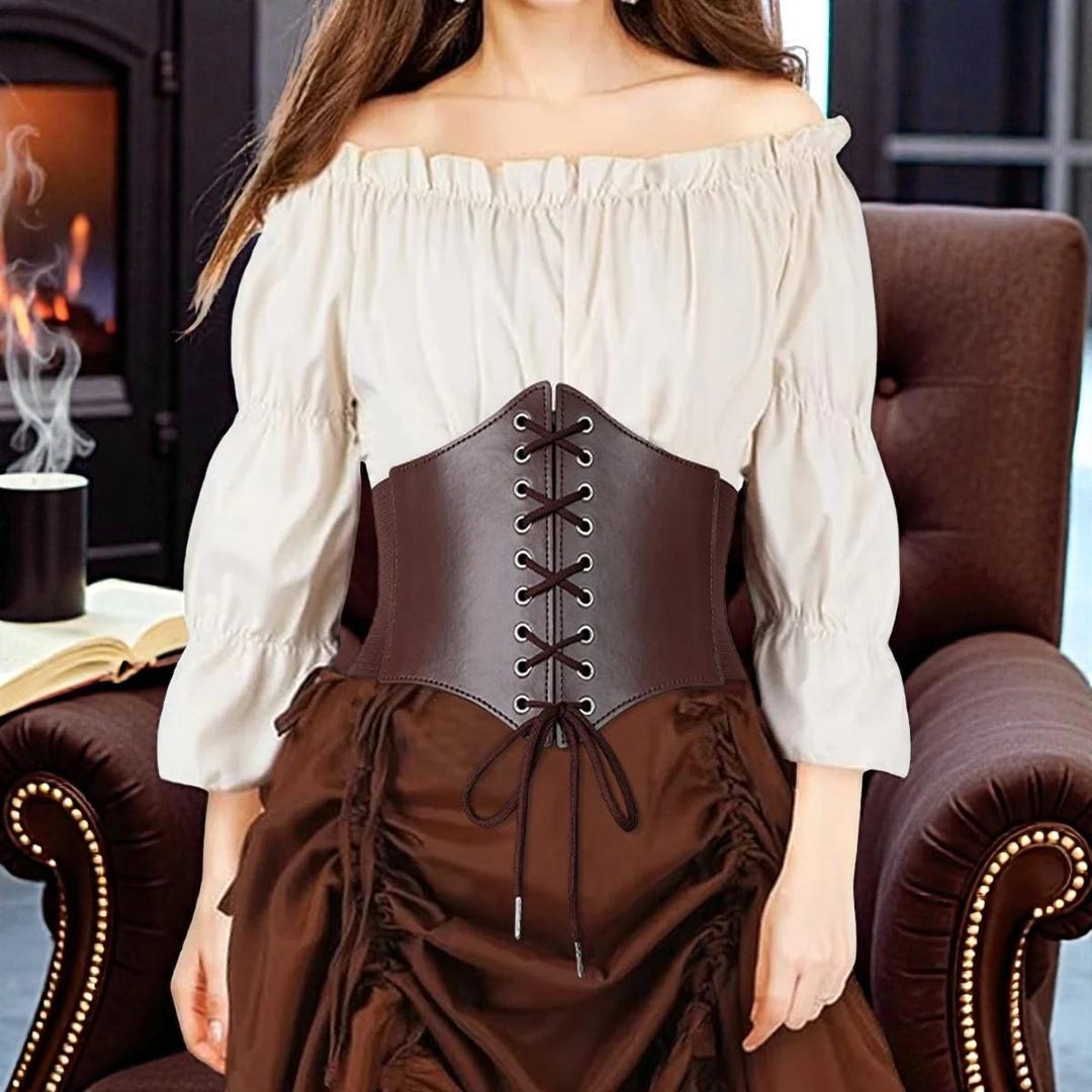 Medieval Leather Armor Waist Belt | Viking Renaissance Wide PU Belt for ...