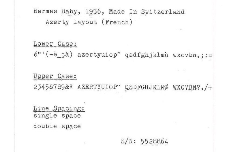 Hermes Baby Typewriter With Azerty Layout, 1956, Made in Switzerland ...