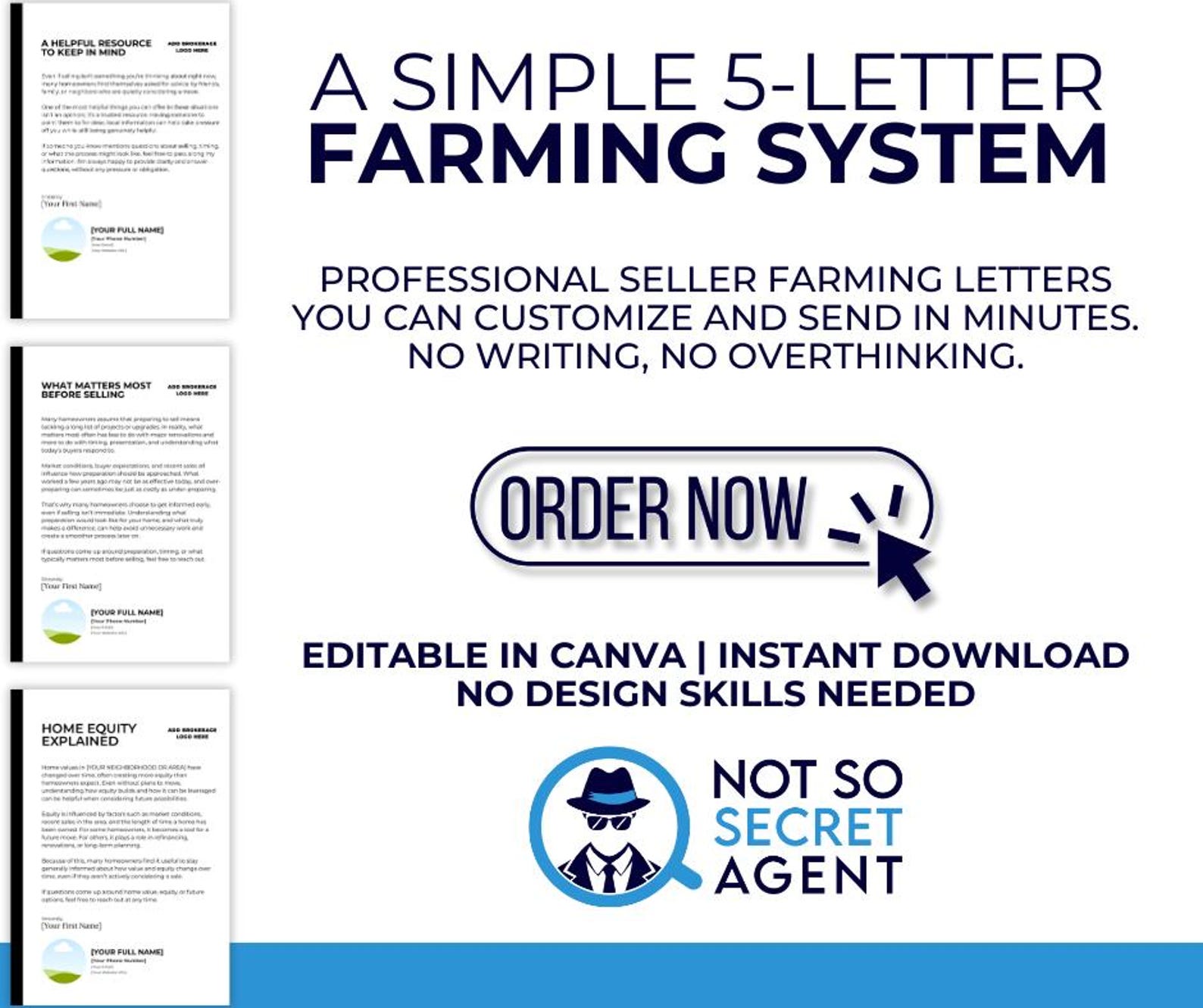 Seller Farming Letter System | 5 Evergreen Real Estate Letters | Canva ...