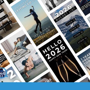 New Years Canva Templates Editable Social Media Posts Modern New Year ...