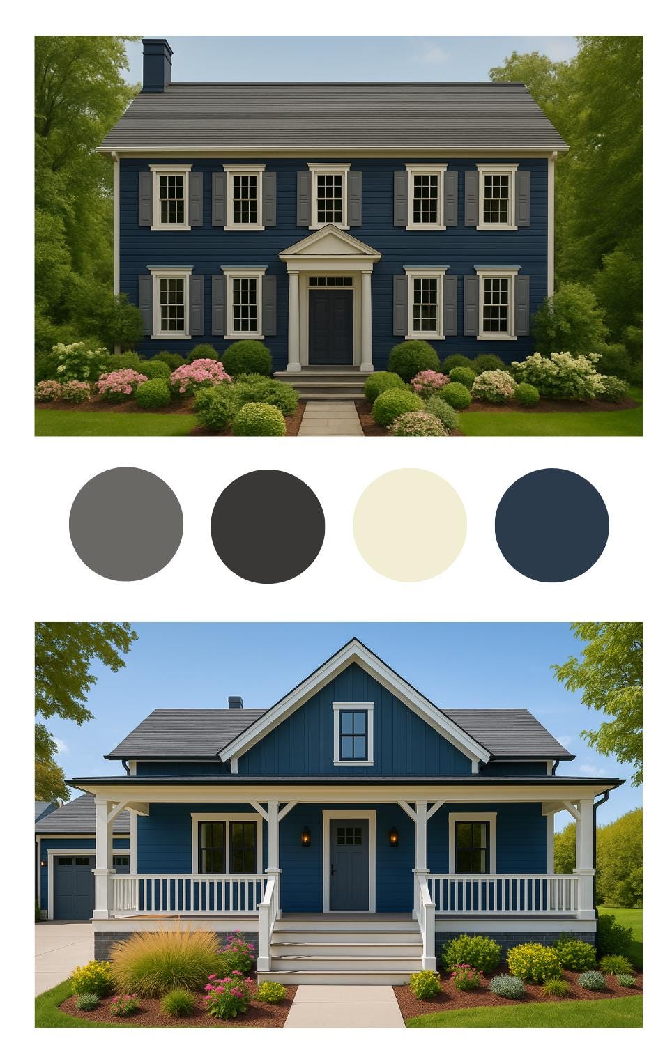 Blue Exterior Colors – 4 Harmonious Palettes With Variations (benjamin ...