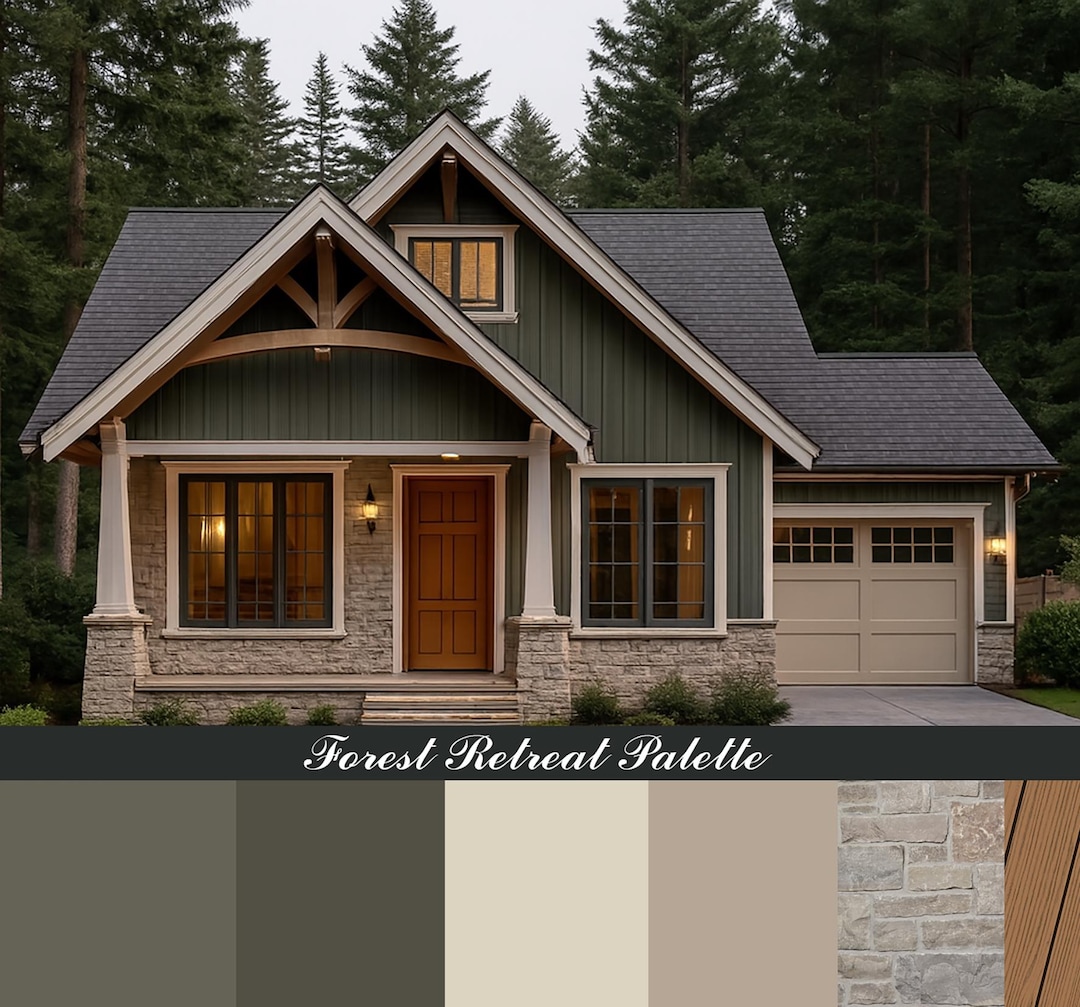 Modern Muted Green Exterior Color Scheme (benjamin Moore) - Etsy
