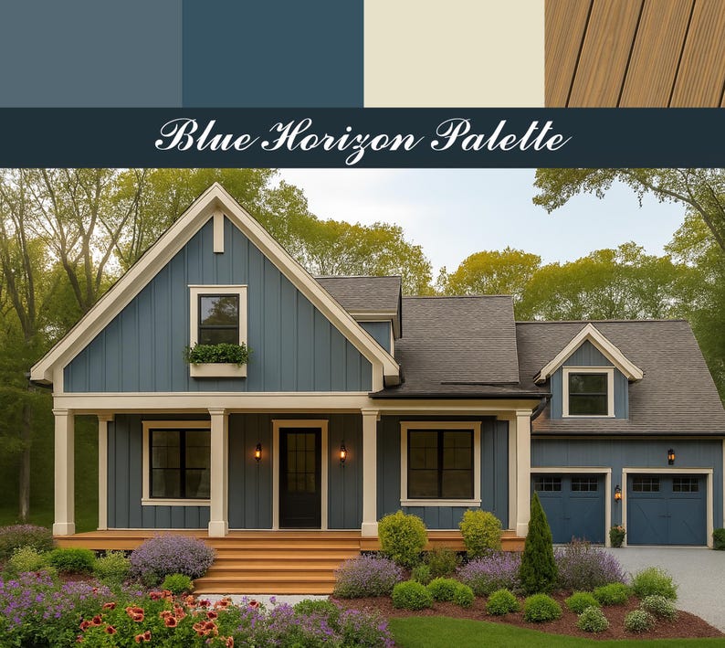 Blue Horizon Color Palette for Modern Exterior Design (sherwin Williams ...