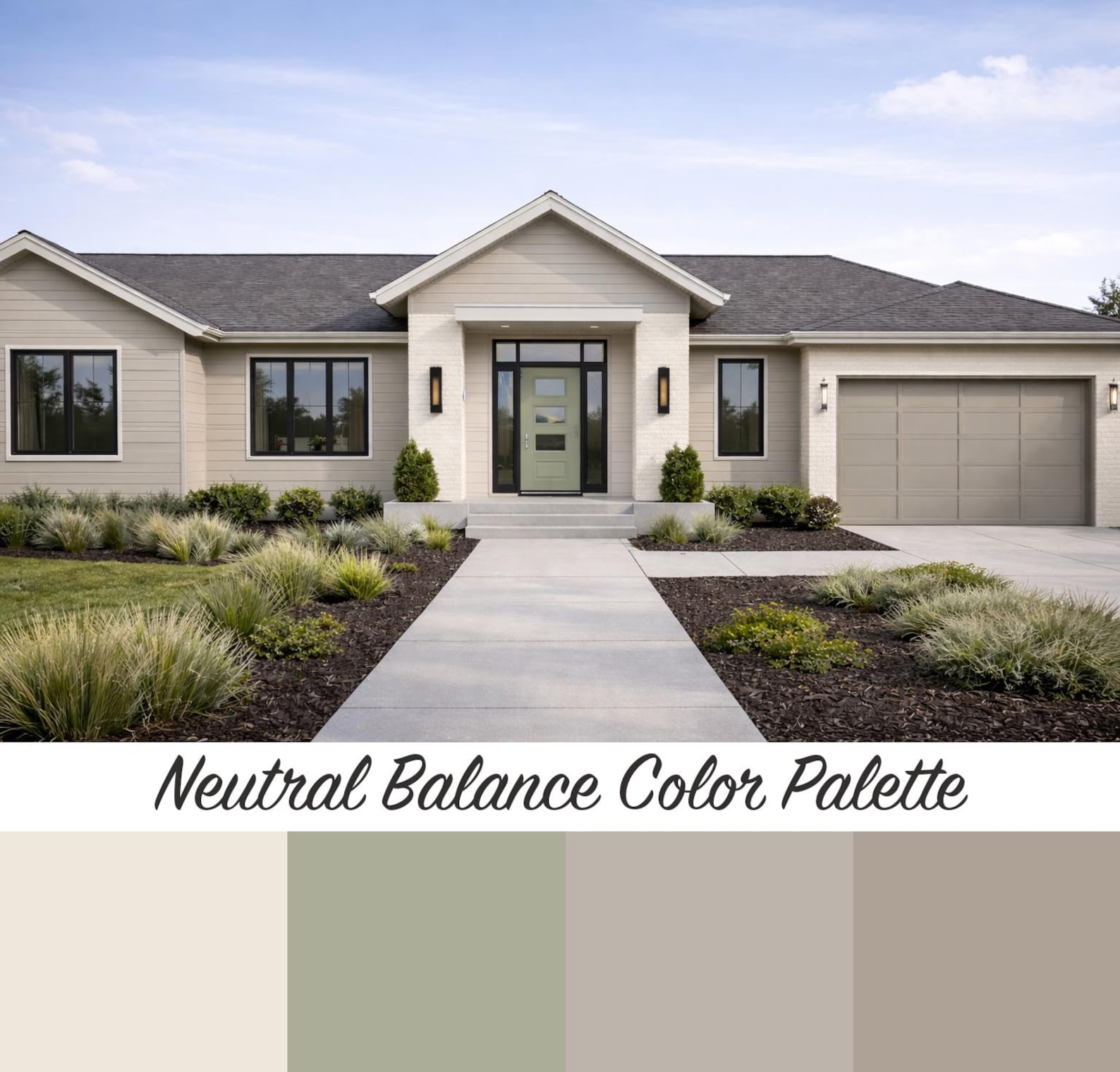 Neutral Balance Exterior Color Palette (sherwin Williams) - Etsy