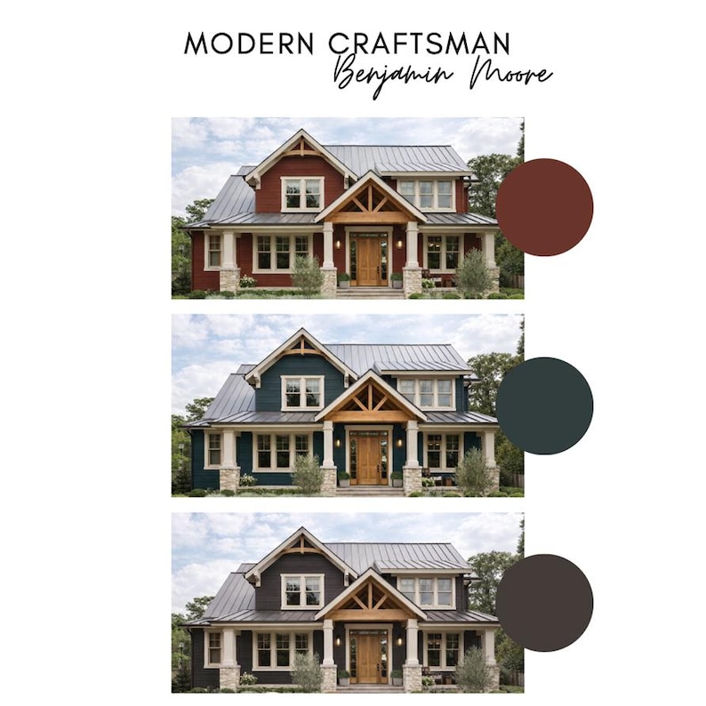 Modern Craftsman Color Palette - 3 Options (benjamin Moore) - Etsy