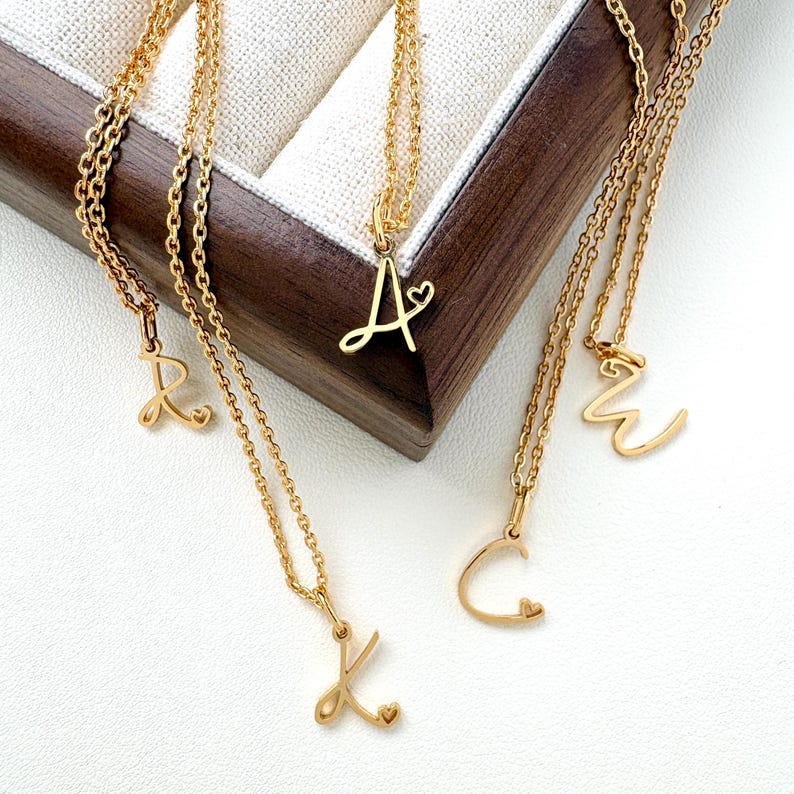 Heart-kissed Custom Letter Necklace – Engraved Initial Jewelry, Sweet ...