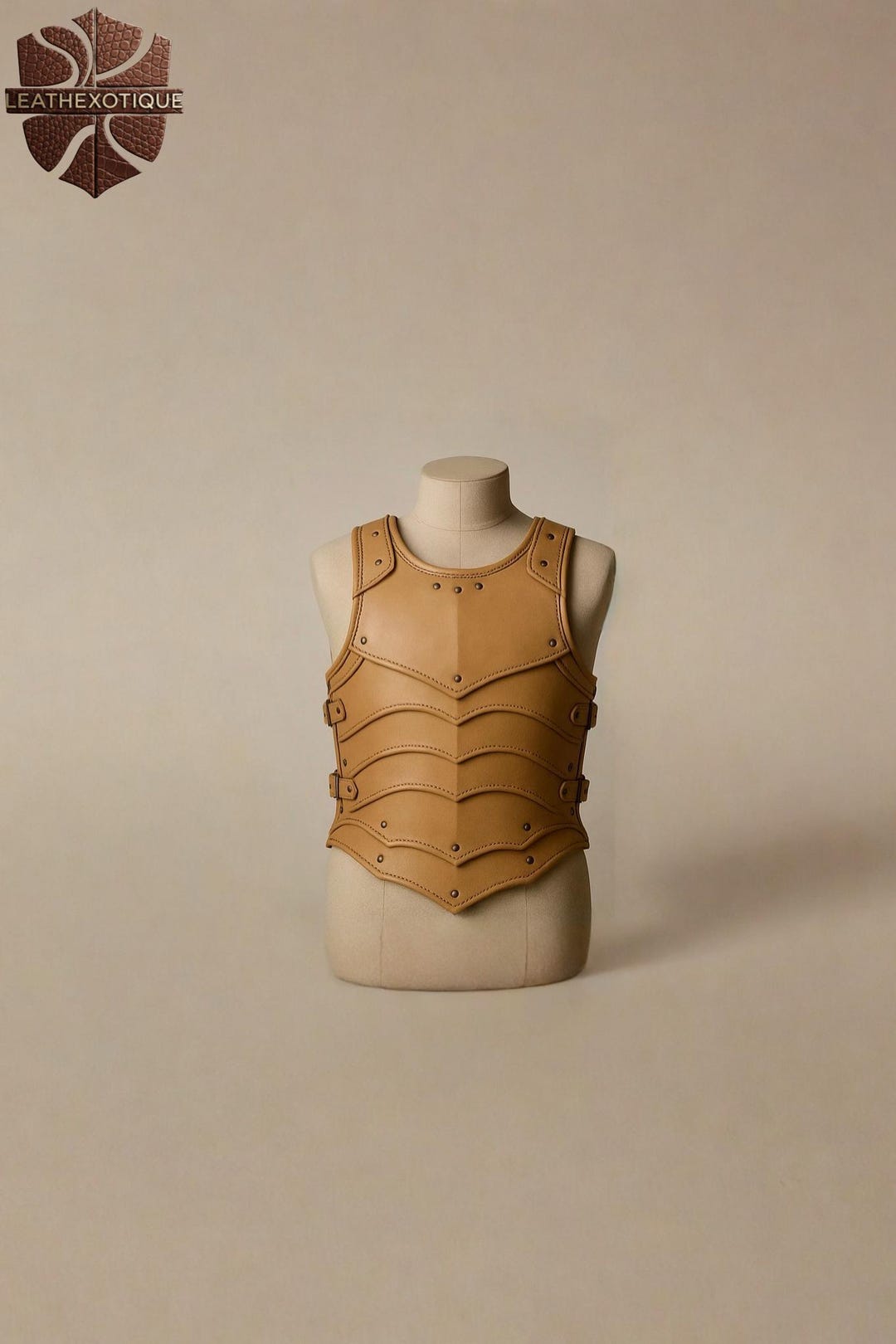 Handmade Tan Leather Chestplate: Medieval LARP Cosplay Armor - Etsy