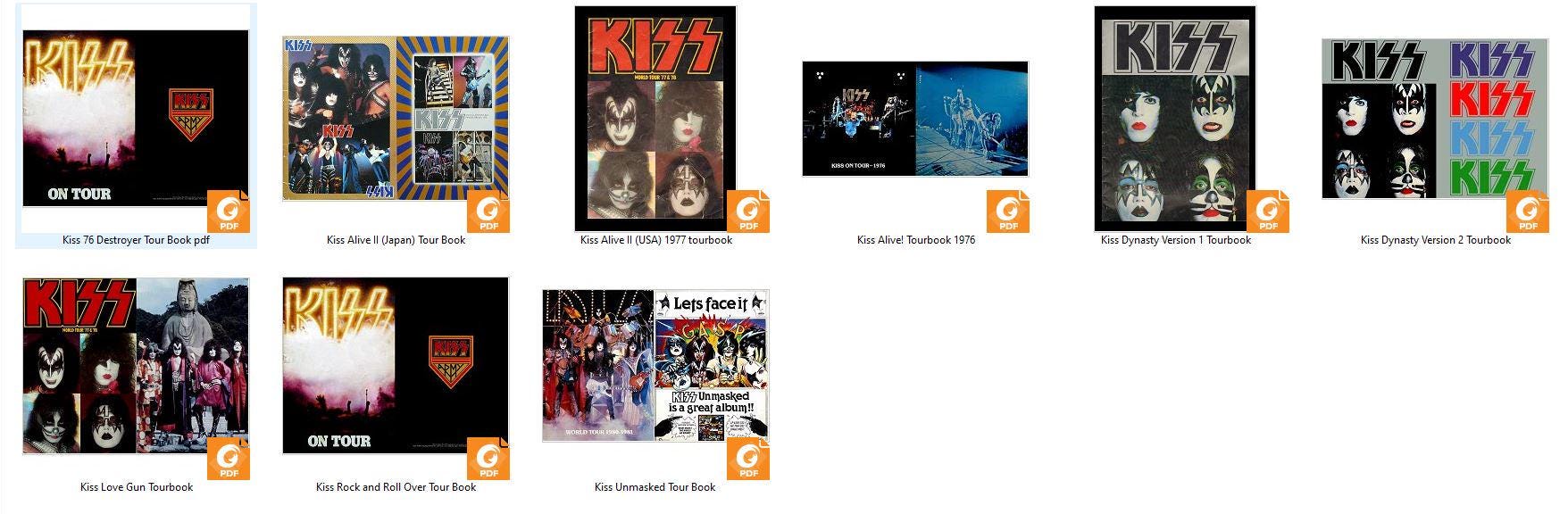 Kiss Tourbooks 1976-2010: Rock Legend Collection (PDF) - Etsy