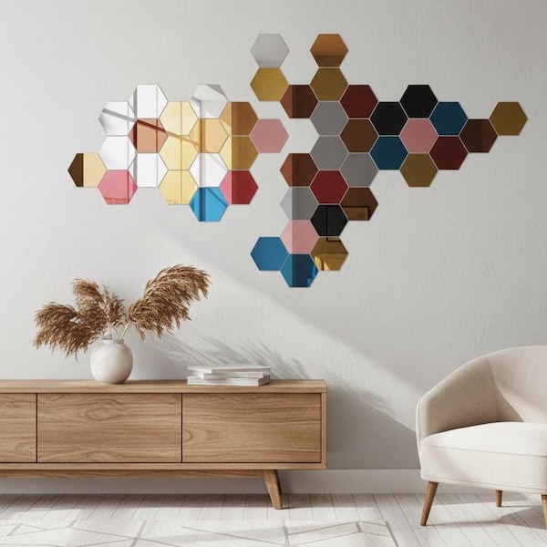 Hexagon Mirror Stickers - Etsy