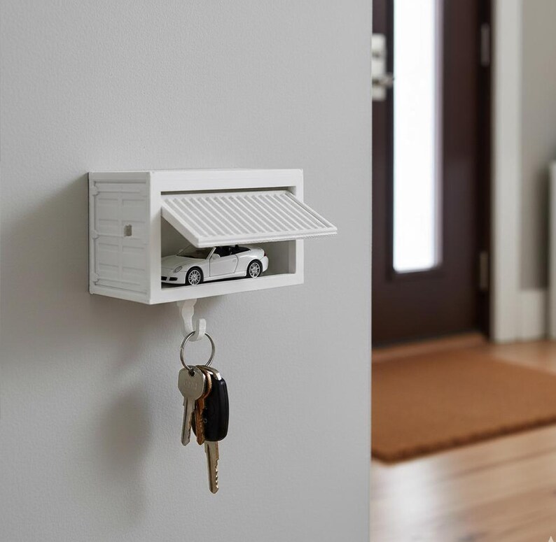 Mini Garage Key Holder With Toy Car Display & Hidden Hook - Gift - Etsy