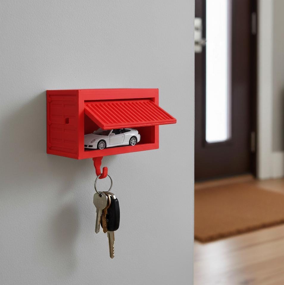 Mini Garage Key Holder With Toy Car Display & Hidden Hook - Gift - Etsy