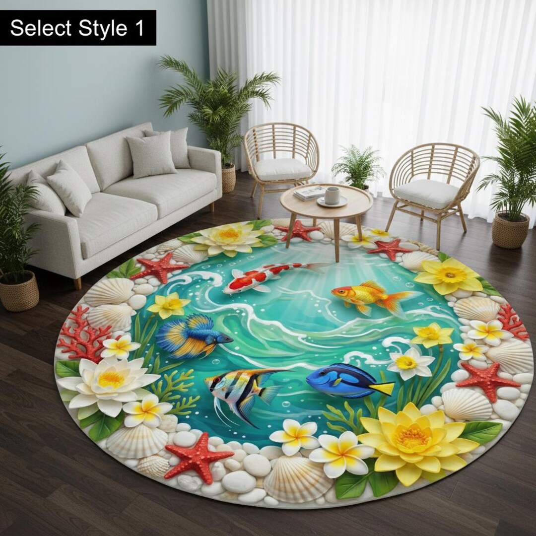 Mystic Pisces Rug, Galaxy Fish Mat, Astrology Carpet - Etsy