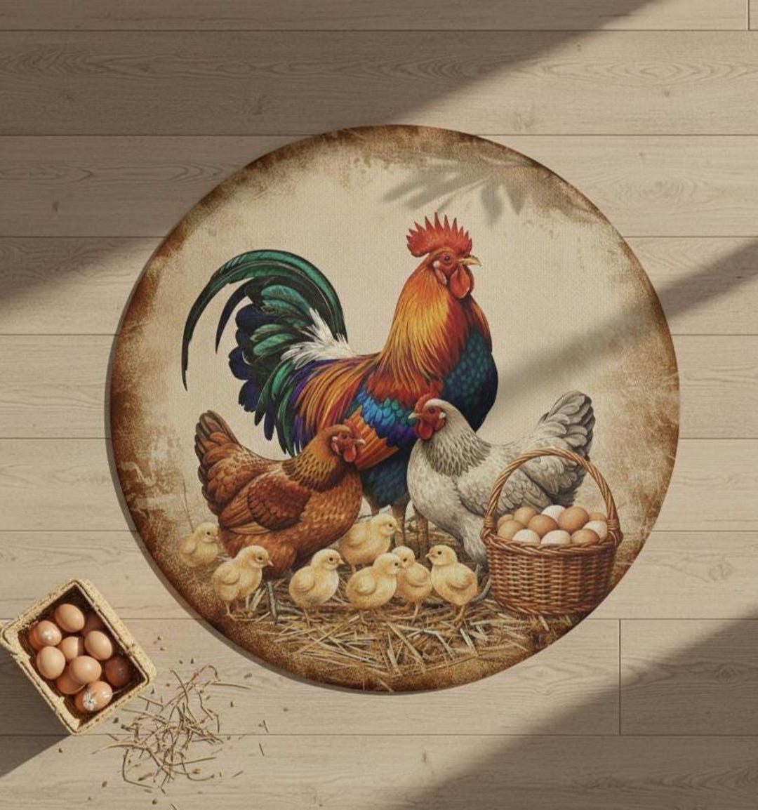 Rooster Rug: Rustic Farmhouse Style (soft, Non-slip Kitchen Mat) - Etsy