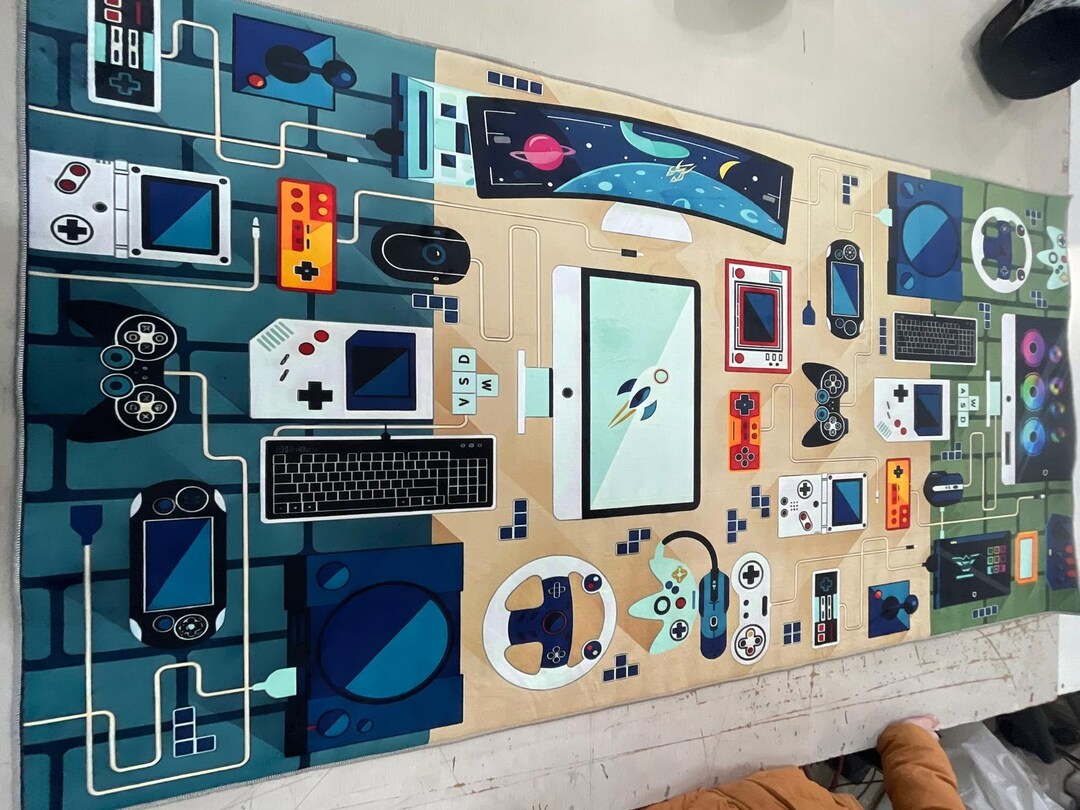 Esport Room Flooring, Streamer Background Decor, Modern Gaming Console ...