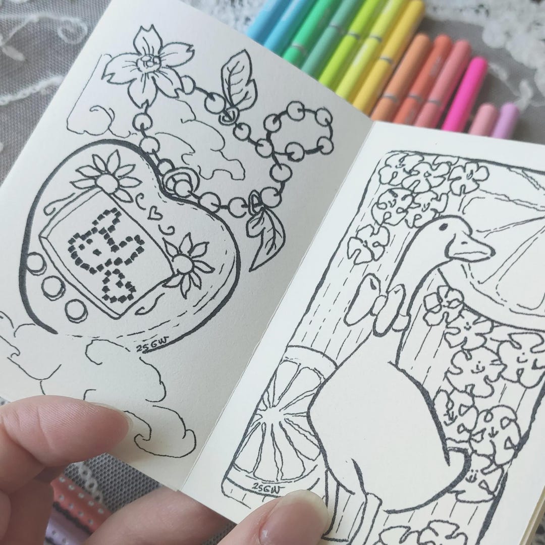 Coloring Book Zine "summer". Printable DIY, 80s, Vintage Illustrations ...