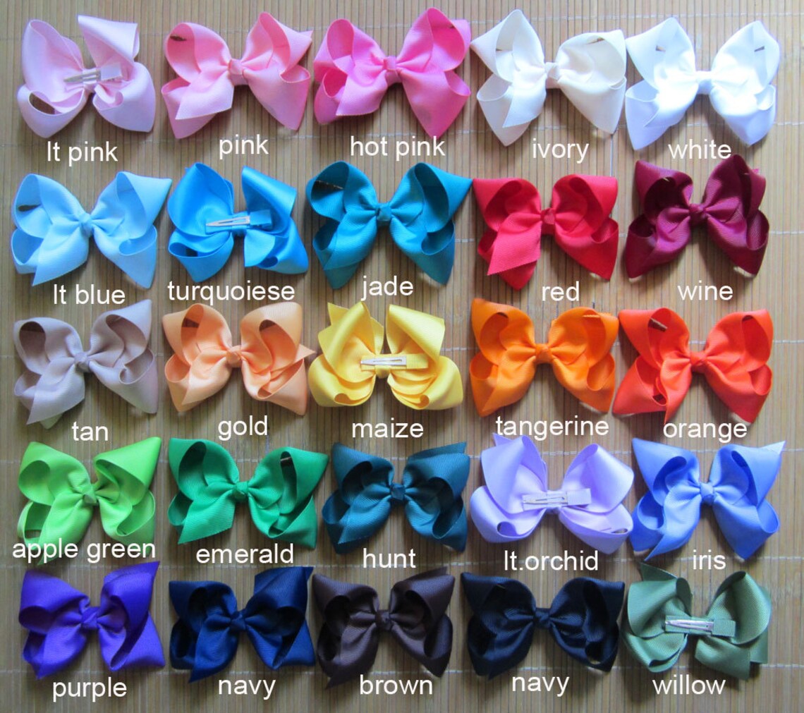 Set of 15 Pcs 4 Inch Boutique Bows Hair Bow Boutique Hair - Etsy