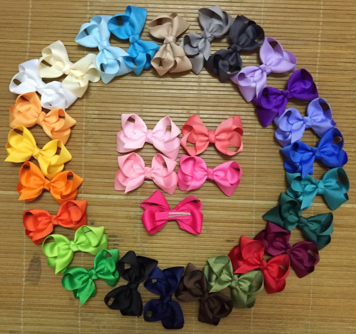 Set of 20 - 3 Inch Baby Hair Bow.. 3 Inch Baby Girls Bow Sets - Baby ...