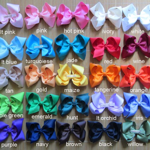 20 Styles Gray Floral Bow Set Poppy Bow Swiss Dot Bow | Etsy