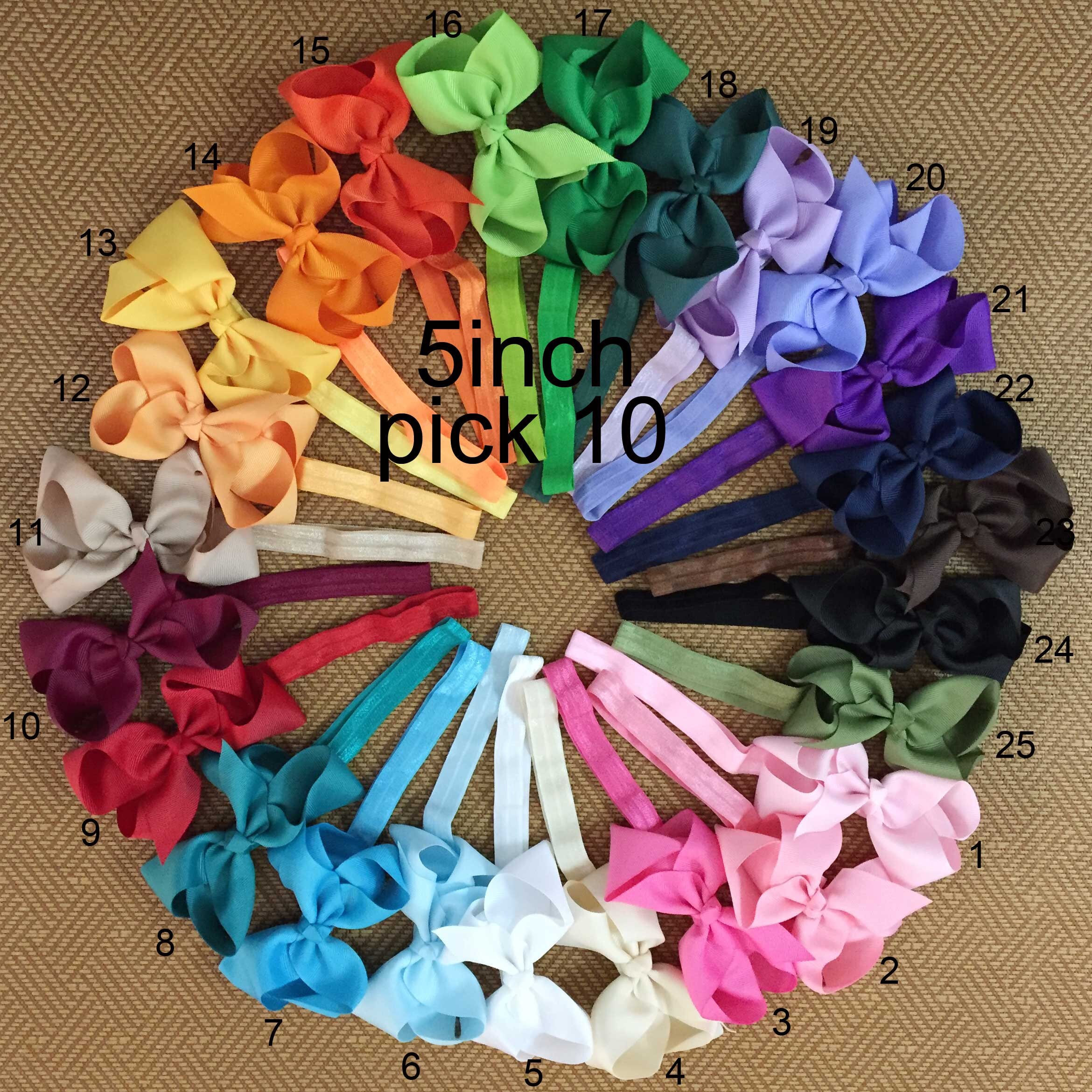 Bow headband girl 5 hair bow headband girl stretch | Etsy