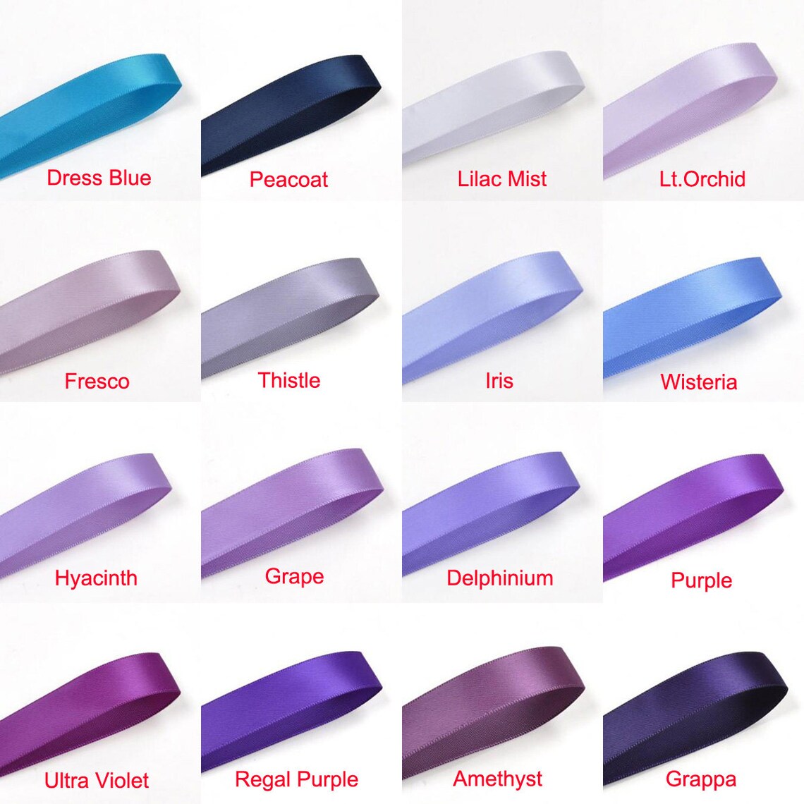 Double Face Satin Ribbon 100 Yards 3/8" per Color, 196 Colors to Choose ...