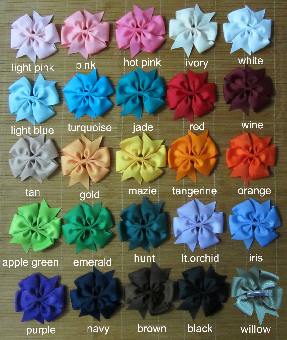 Set of 25 pieces 4 boutique hair bows boutique bows | Etsy