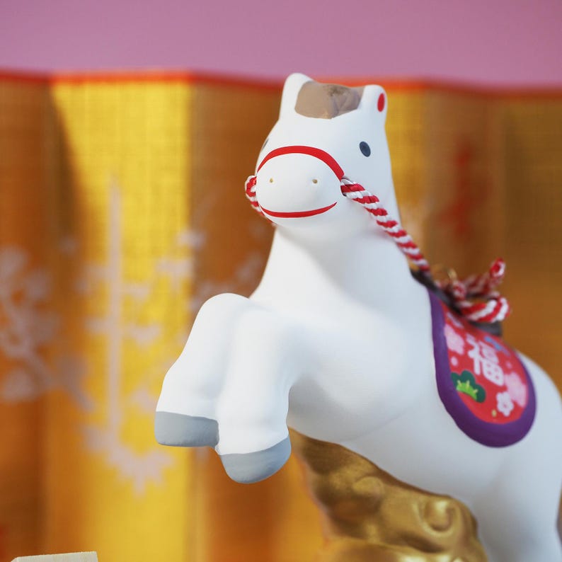 Japanese Zodiac 2026 Soaring Horse Figurine (tensho) Medium | Hand ...