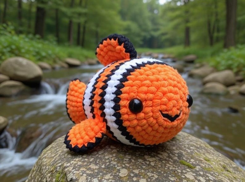 Clown Fish Amigurumi Crochet Pattern, Nemo Crochet PDF Tutorial, Cute Plush Fish Toy Pattern ...