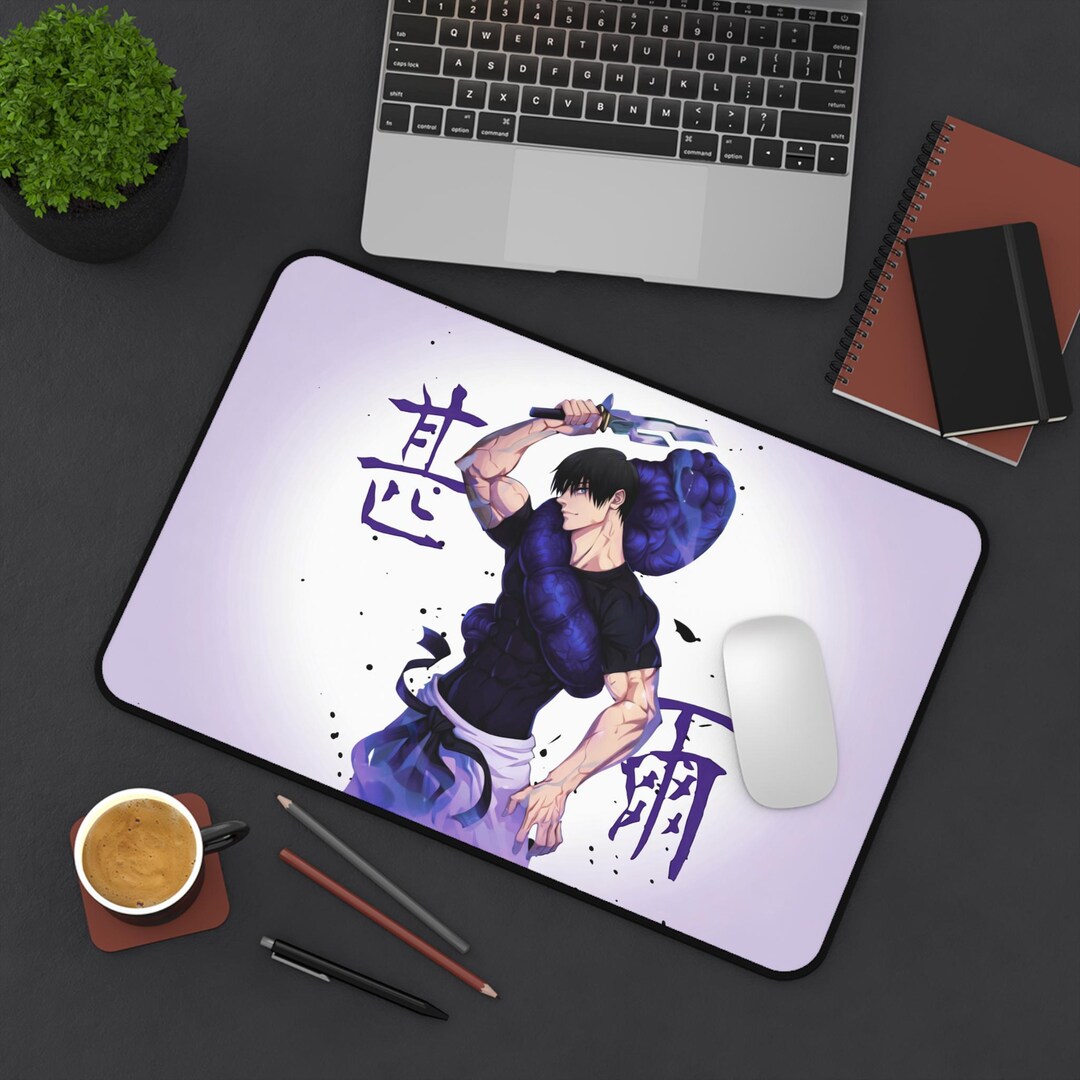 Anime Swordsman Character Desk Mat | Purple Samurai Illustration - Etsy