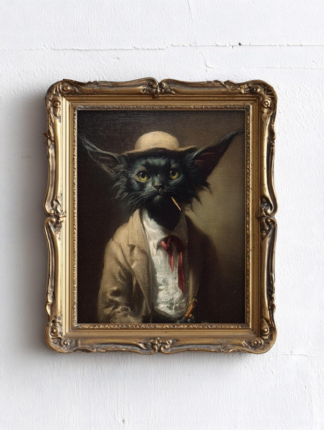 Vintage Cat Portrait Digital Art Print | Classic Vintage Attire | Old ...