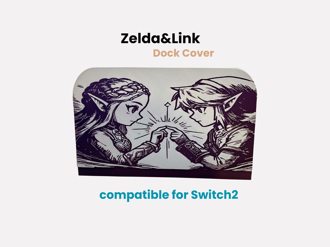 Zelda & Link Dock Cover - Nintendo Switch 2 Dock Skin - Ventilated Base ...