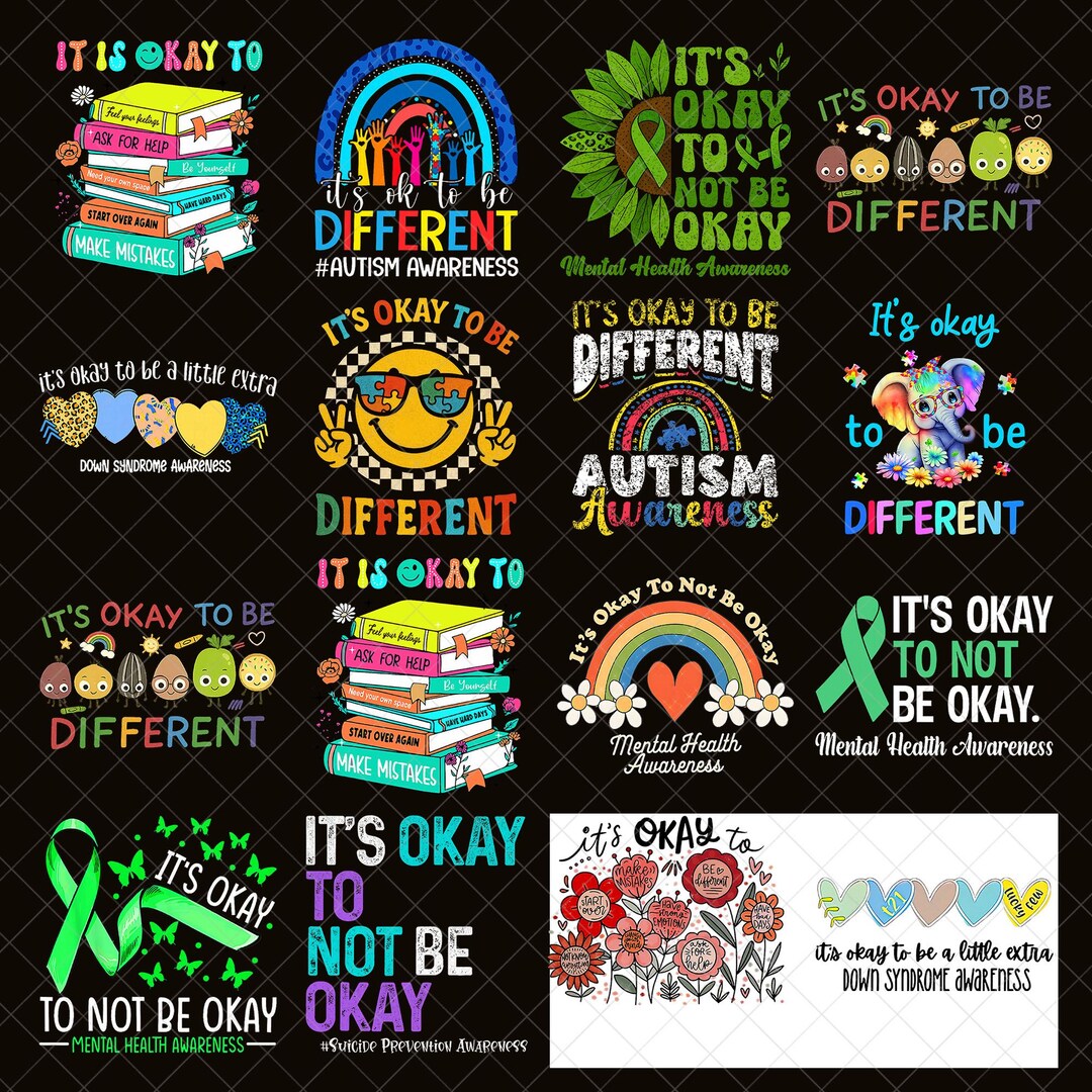 It's Okay to Be Different PNG Bundle, Autism Awareness Digital Download ...