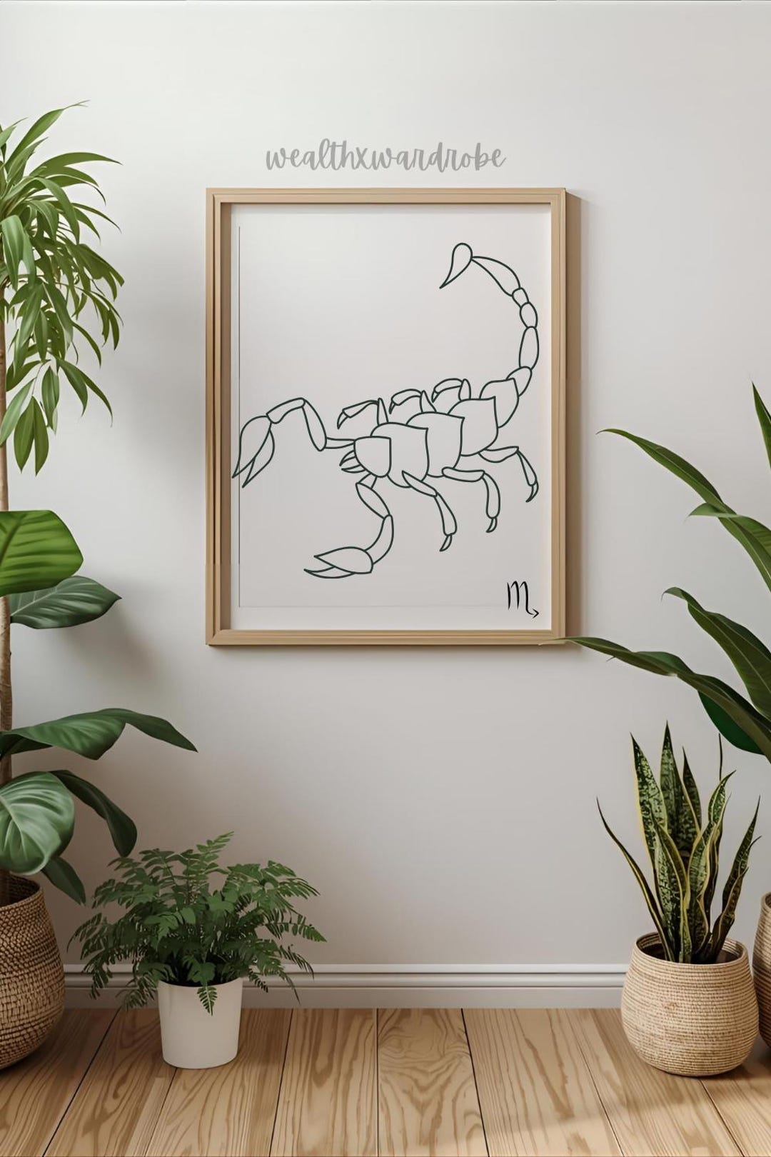 Scorpio Zodiac Printable Wall Art | Minimalist Astrology Clipart ...