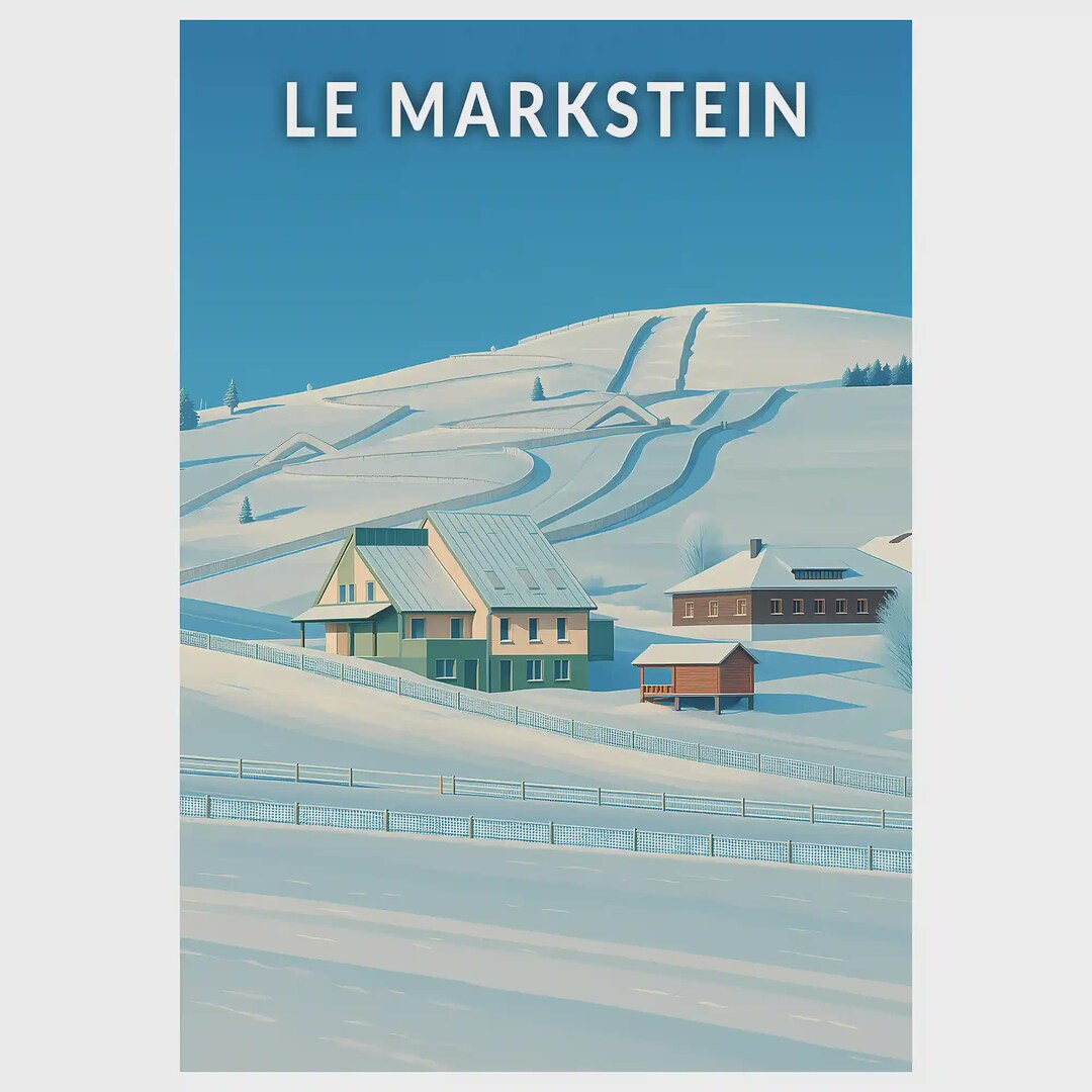 Poster - Le Markstein - Vosges, Alsace - Illustration, Vintage Poster ...