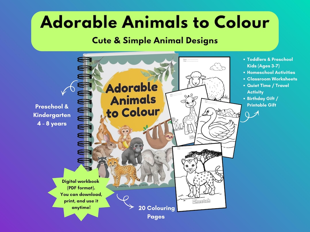 Printable Animal Coloring Pages, Toddler & Preschool Activity, Fun ...