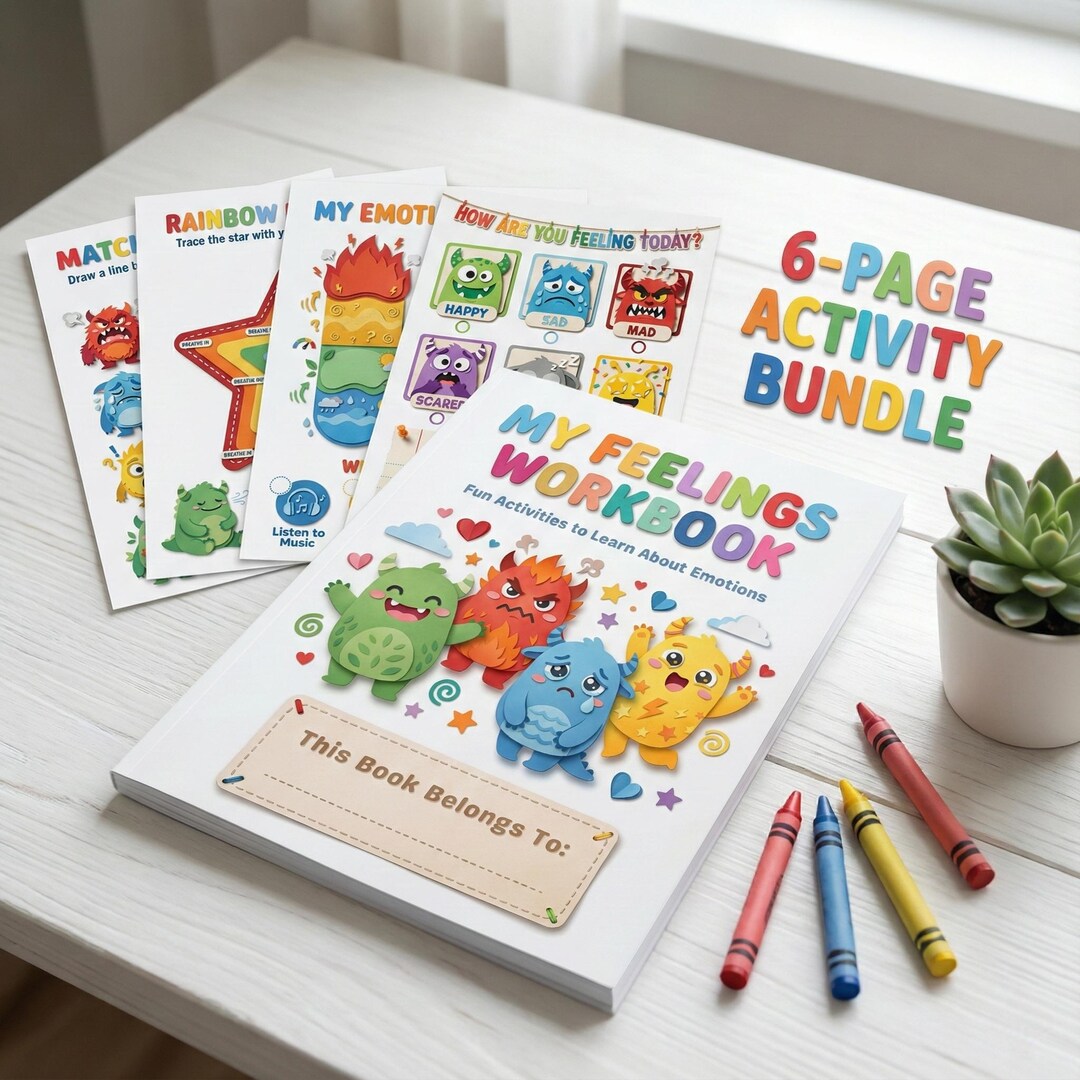 Emotional Learning Workbook Printable, Kids Emotions & Feelings ...