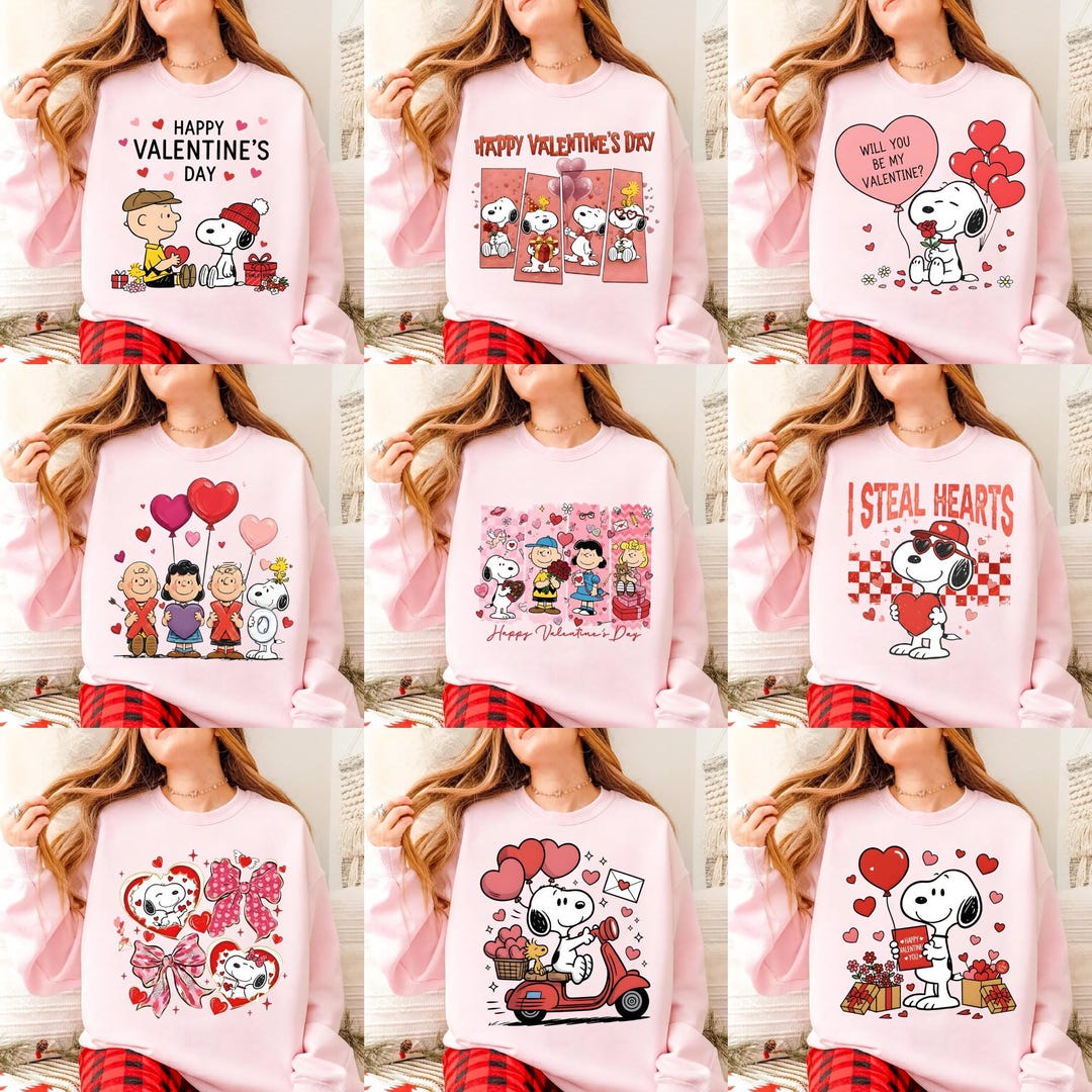Valentines Day Png Snoopy Bundle Cartoon Dog Png Sublimation Designs ...