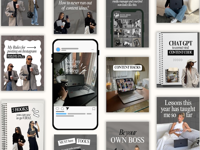 Modern Aesthetic Instagram Templates, Social Media Agency Kit, IG ...