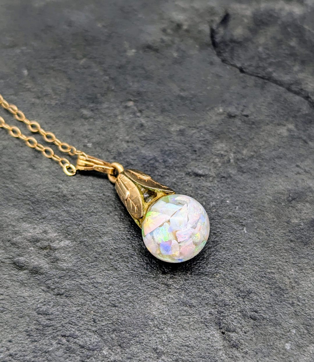 Vintage Floating Opal 12K Gold Filled Pendant Necklace - Etsy