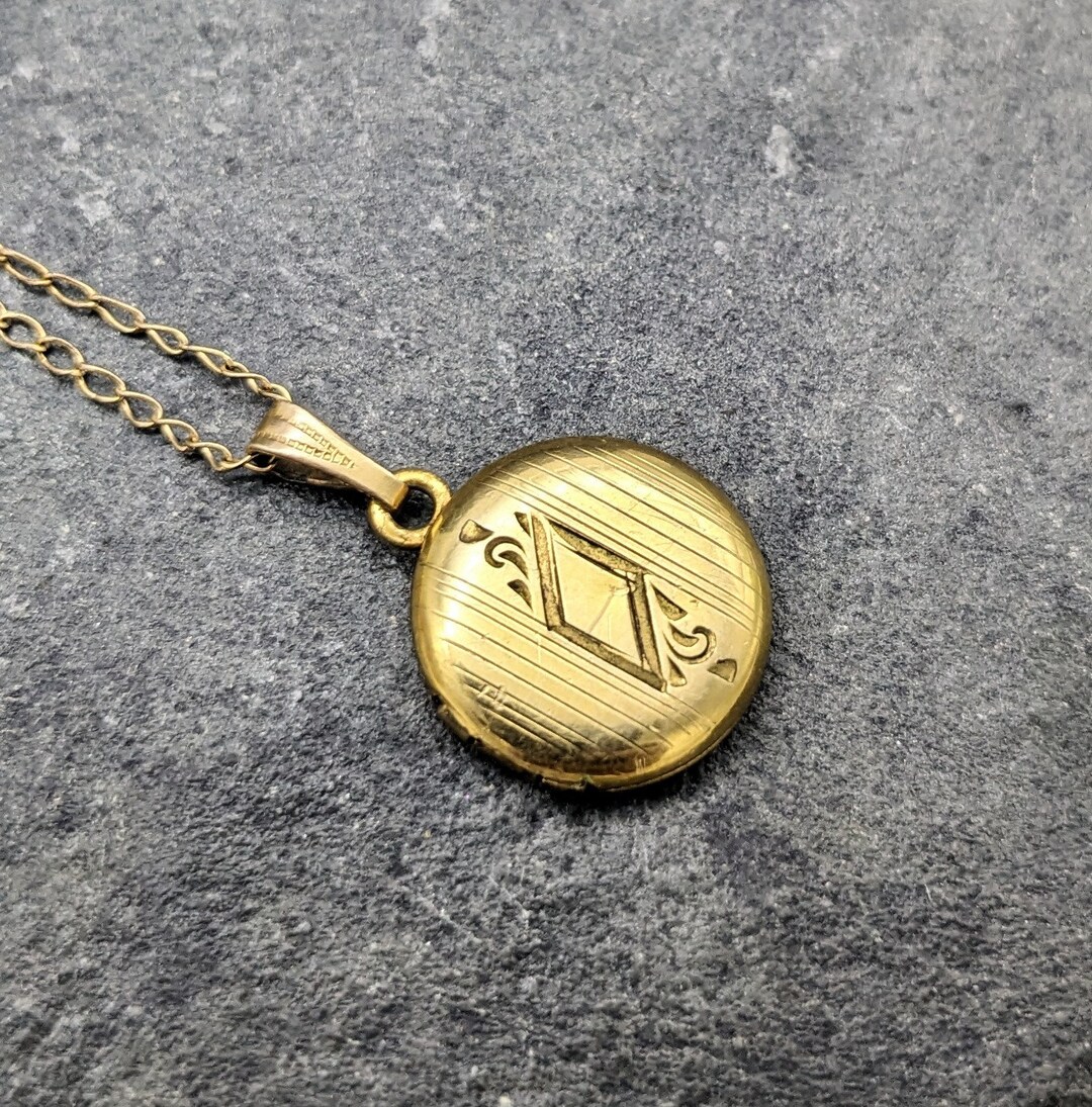 Antique Dason Gold Locket Necklace, Sweetheart Jewelry, Dainty Small ...