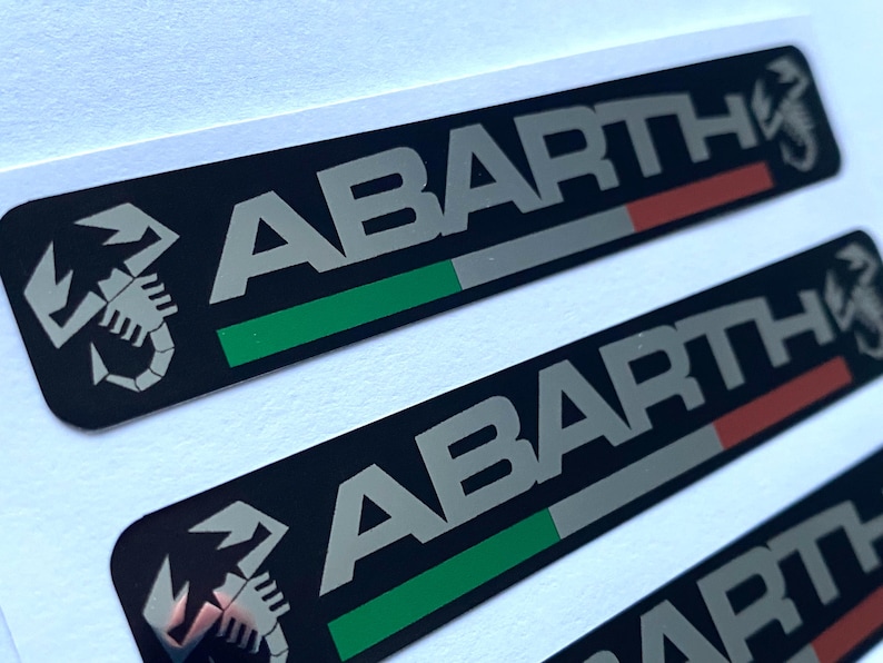 Abarth Fiat 500 Wing Fender Boot Trunk Dashboard Stickers Decals Italy ...