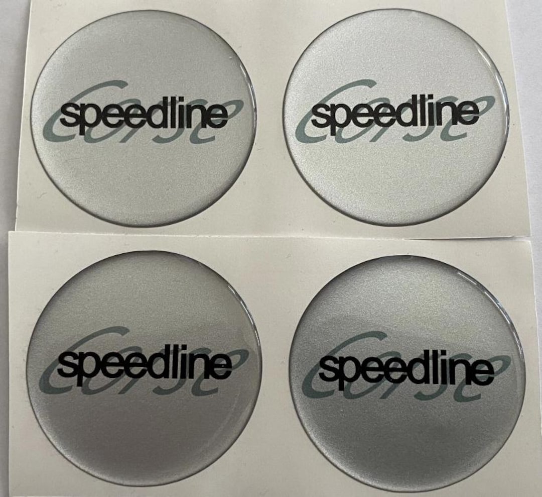 Speedline Corse Alloy Wheel Centres Cap Hub Domed Stickers X4 Silver ...
