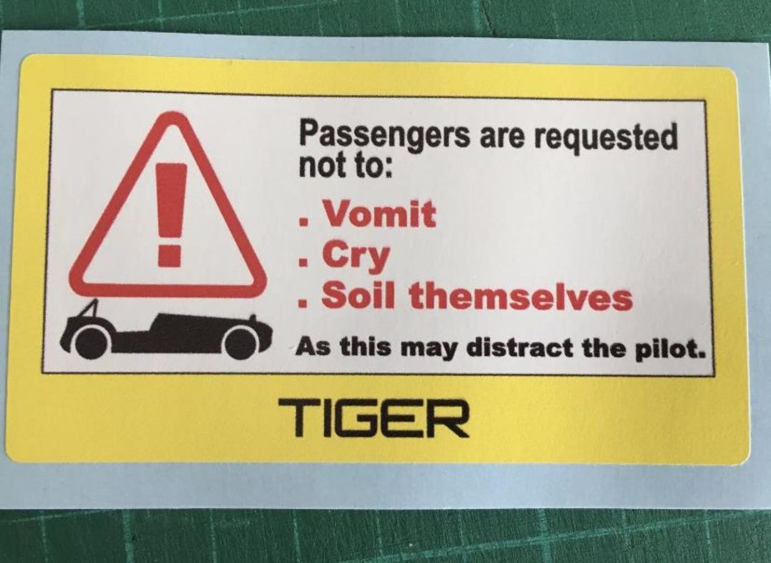 Tiger Kit Car Soil Sick Vomit Funny Dashboard Sticker Decal Builder ...