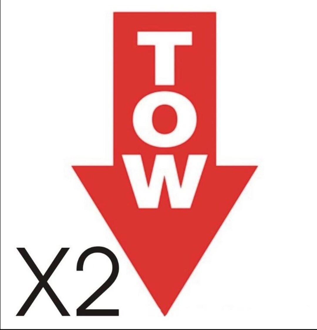 Tow Stickers Decals X2 Racecar Track Car Show Drift Loop Hook Fender ...