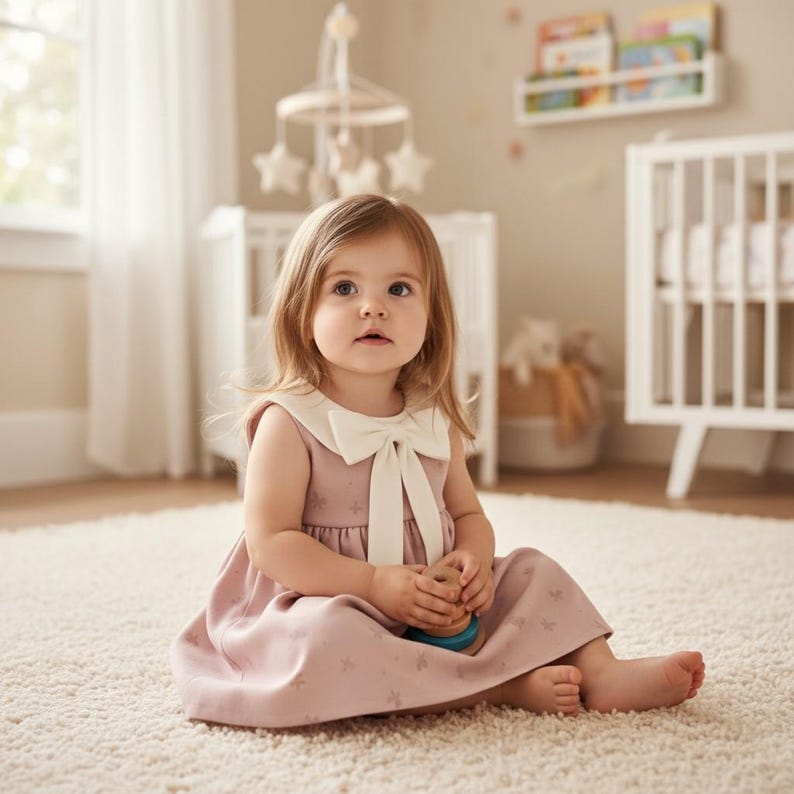 Pink Baby Girl Dress With White Bow | Coquette Infant Outfit | Preppy ...